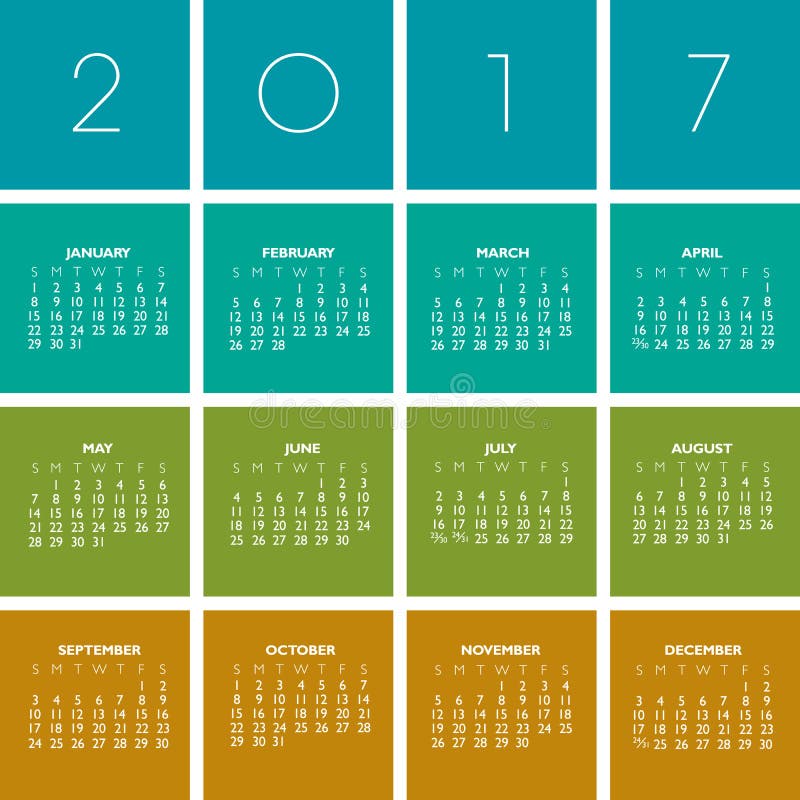 2017 Creative Colorful Calendar Stock Vector - Illustration of calandar ...