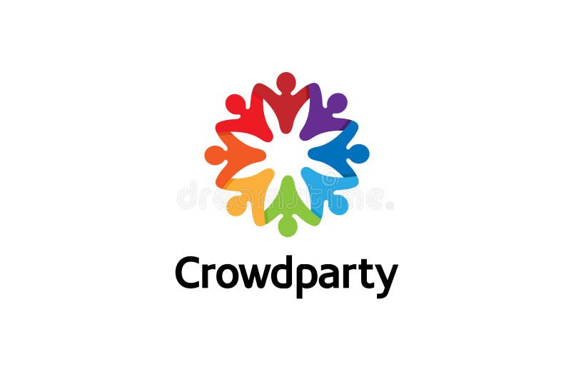 Creative Colorful Crowd Logo Design Illustration Stock Vector ...