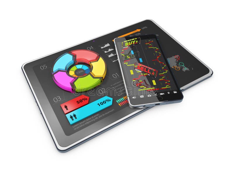 Illustration of Chart Isolated Isolated on White Stock Illustration ...