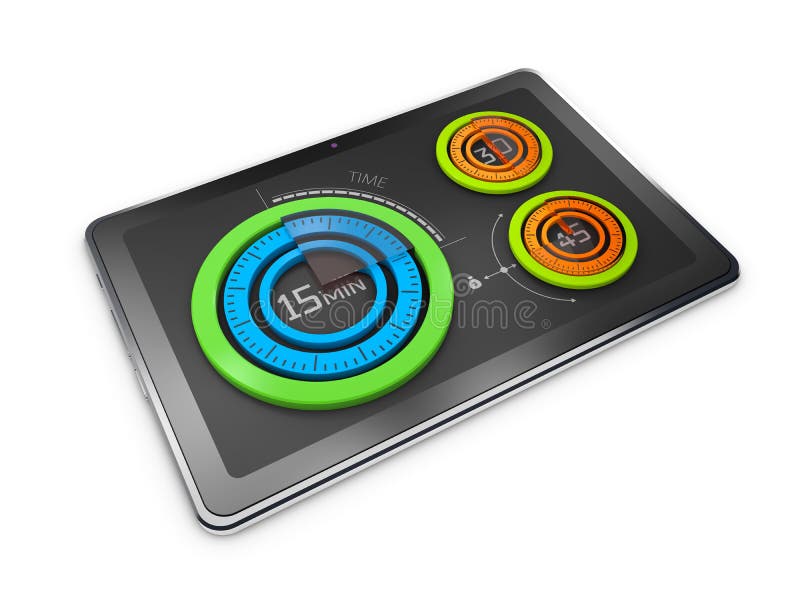 Creative Colorful 3D Illustration Pie Charts on the Tablet, Business ...