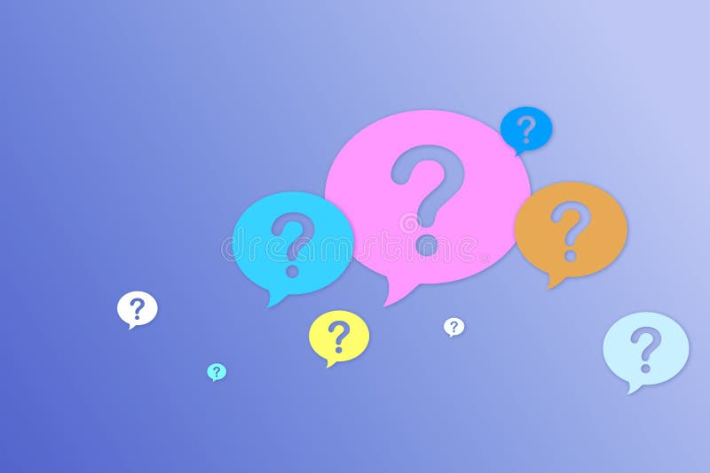 Creative Colorful Digital Question Marks on Blue Backdrop. FAQ and App ...