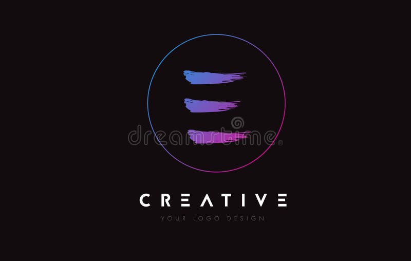 Creative Colorful E Brush Letter Logo Design. Artistic Handwritten ...