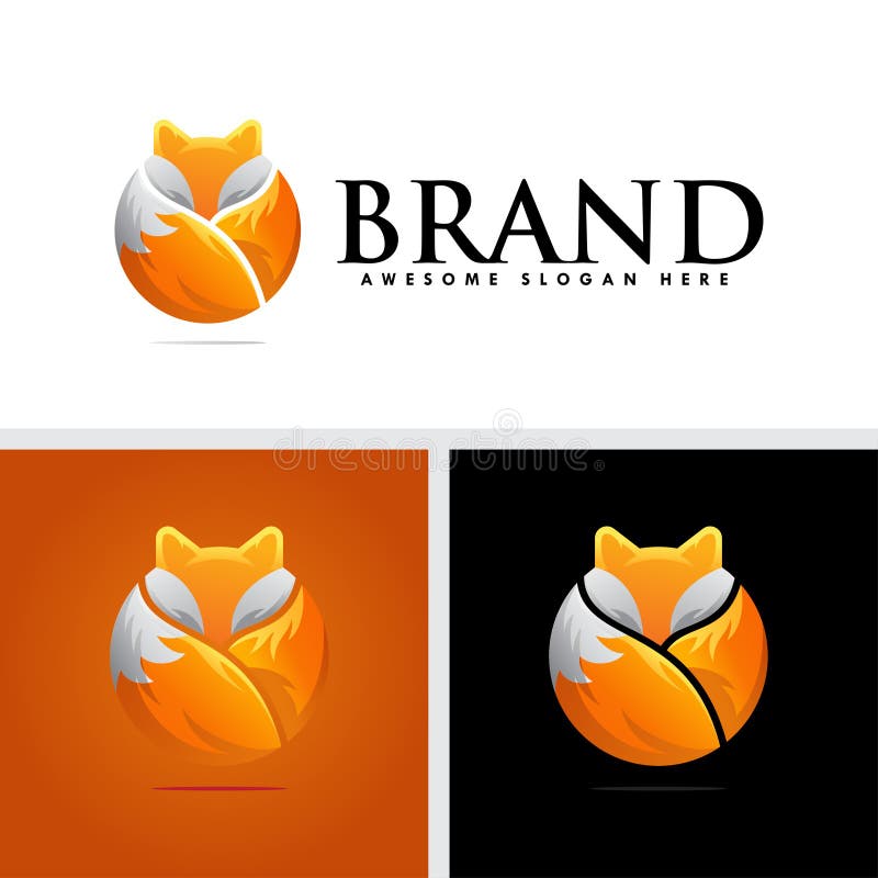 Creative Colorful Fox Logo Design in Circle, Modern Fox Logo Concept ...