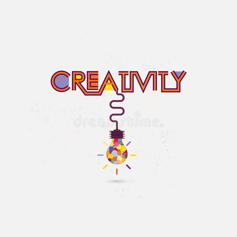 Colorful Creative Light Bulb Sign Stock Vector - Illustration of brain ...