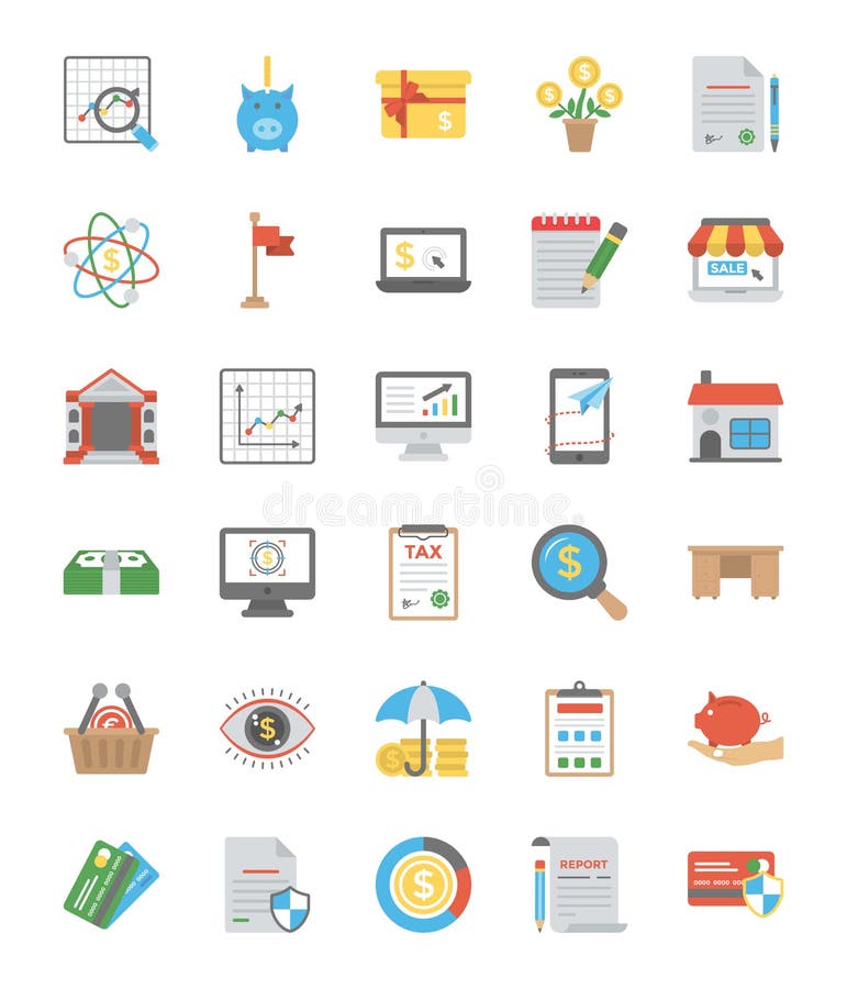 Bundle of Startup and New Business Flat Vector Icons Stock Illustration ...