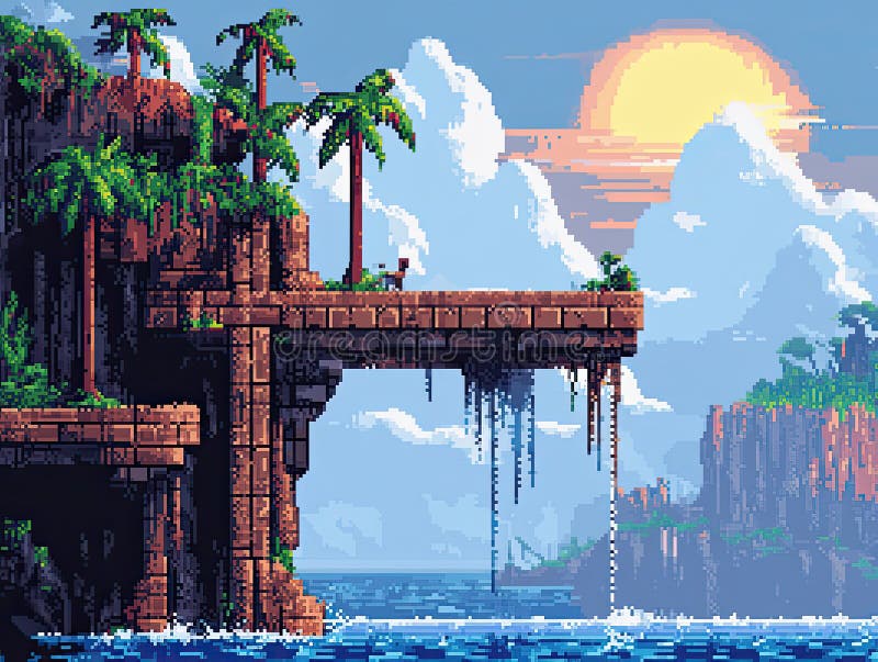 Creative Colorful Professional 8-bit Pixel Art in the Style of a Video ...