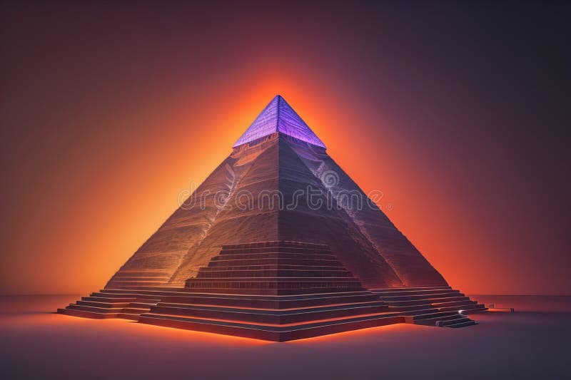 Creative and Colorful Pyramid on a Solid Color Background. Ai ...