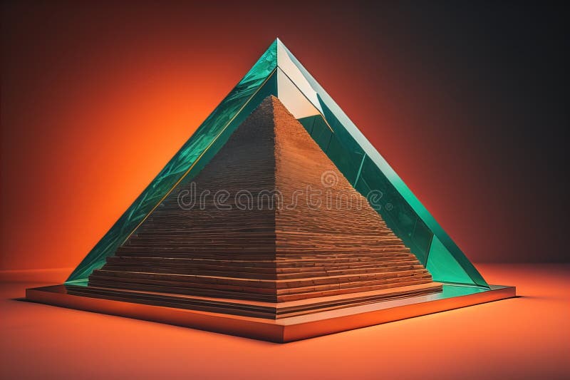 Creative and Colorful Pyramid on a Solid Color Background. Ai ...