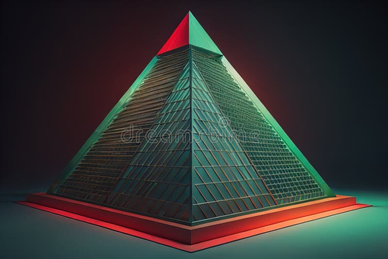 Creative and Colorful Pyramid on a Solid Color Background. Ai ...