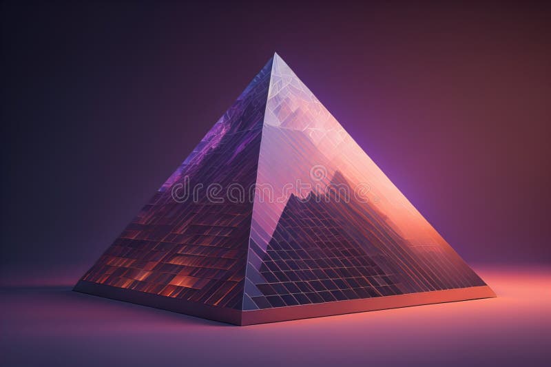 Creative and Colorful Pyramid on a Solid Color Background. Ai ...