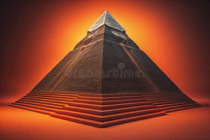 Creative and Colorful Pyramid on a Solid Color Background. Ai ...