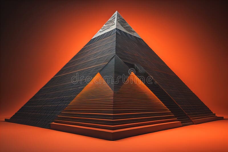 Creative and Colorful Pyramid on a Solid Color Background. Ai ...