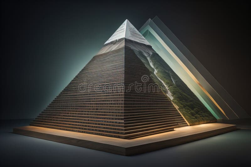 Creative and Colorful Pyramid on a Solid Color Background. Ai ...