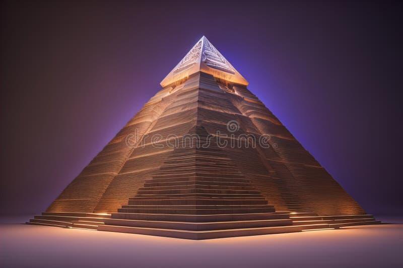 Creative and Colorful Pyramid on a Solid Color Background. Ai ...