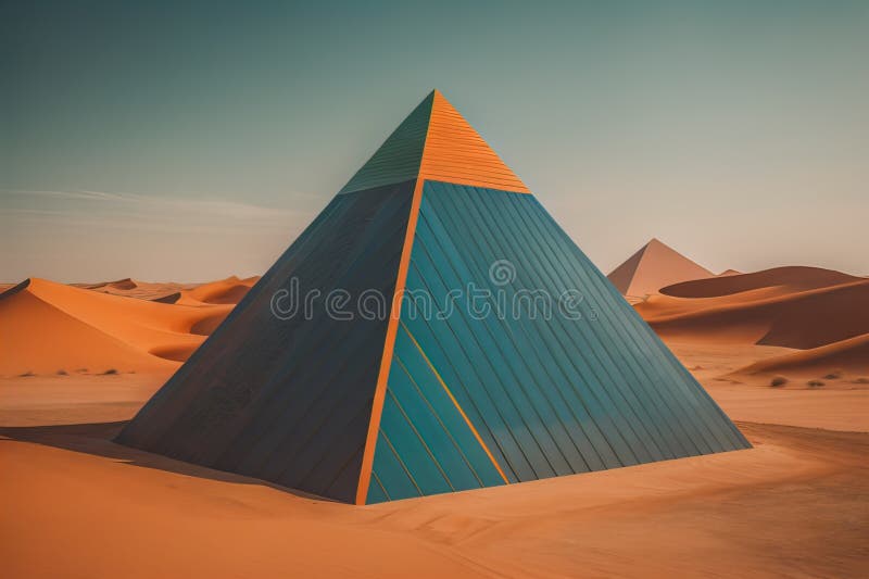 Creative and Colorful Pyramid on a Solid Color Background. Ai ...