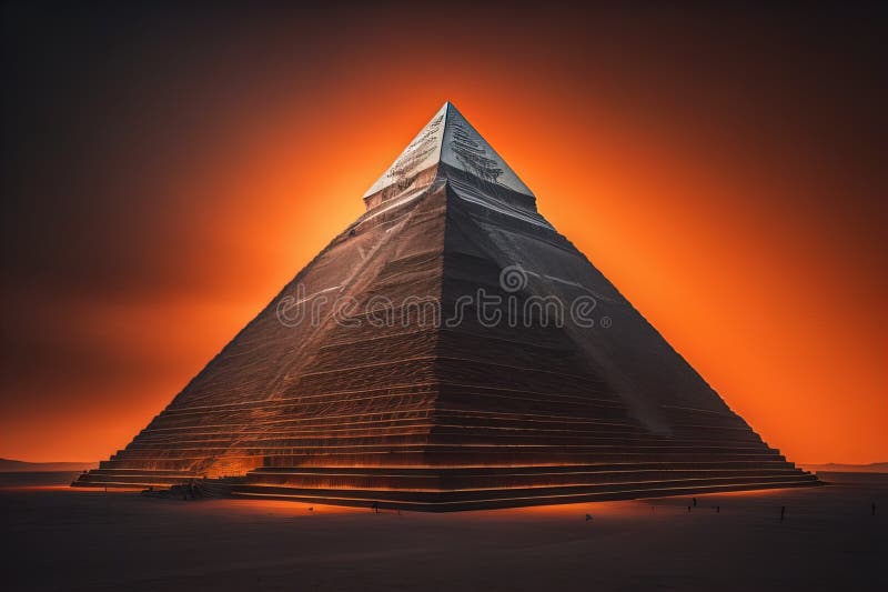 Creative and Colorful Pyramid on a Solid Color Background. Ai ...
