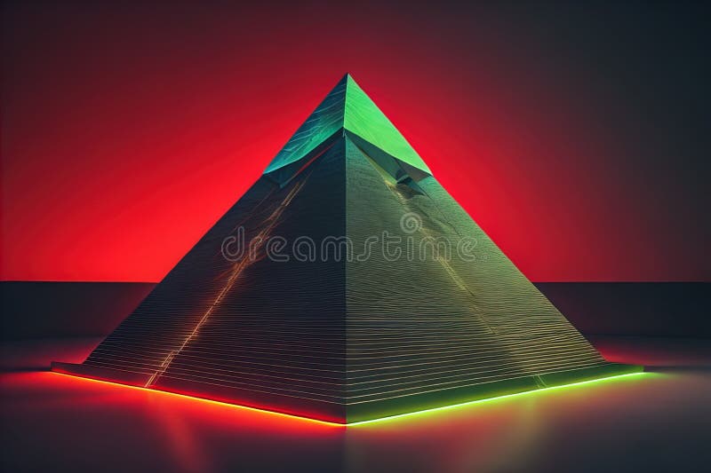 Creative and Colorful Pyramid on a Solid Color Background. Ai ...