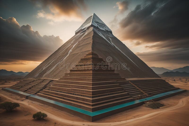 Creative and Colorful Pyramid on a Solid Color Background. Ai ...