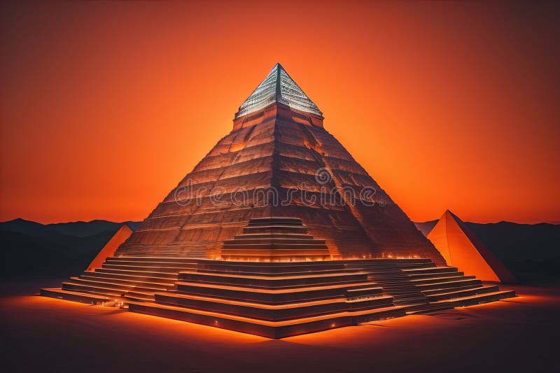Creative and Colorful Pyramid on a Solid Color Background. Ai ...