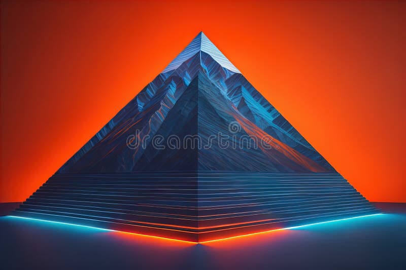 Creative and Colorful Pyramid on a Solid Color Background. Ai ...