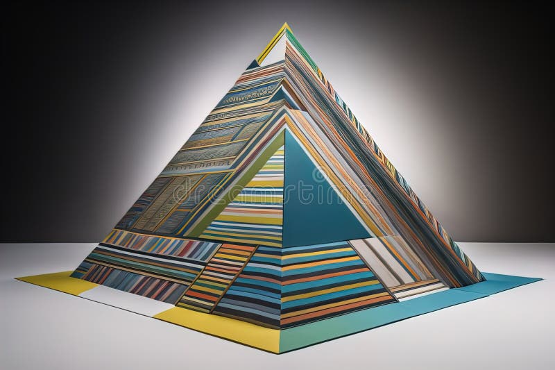 Creative and Colorful Pyramid on a Solid Color Background. Ai ...