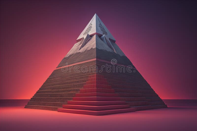 Creative and Colorful Pyramid on a Solid Color Background. Ai ...