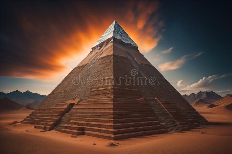 Creative and Colorful Pyramid on a Solid Color Background. Ai ...