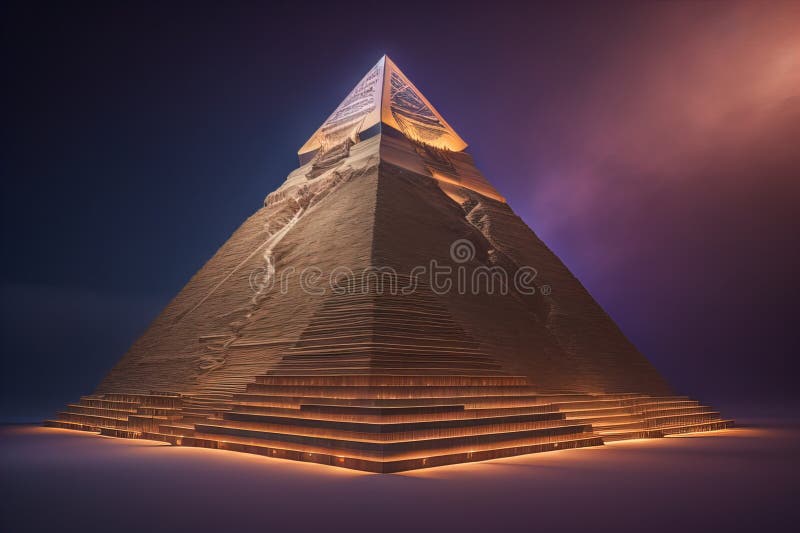 Creative and Colorful Pyramid on a Solid Color Background. Ai ...