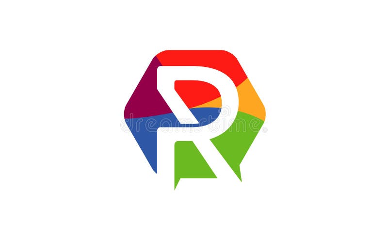 Colorful R Hexagon Logo Letter Design Illustration Stock Vector ...