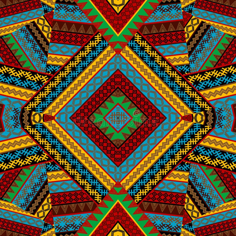 African Seamless Background with Dots and Round Shapes Stock Vector ...