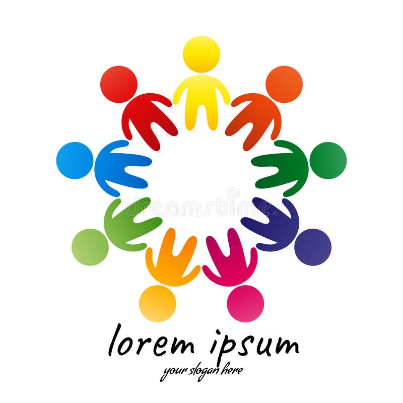 Teamwork Colorful Logo. Bright Design Element. Vector Illustration ...