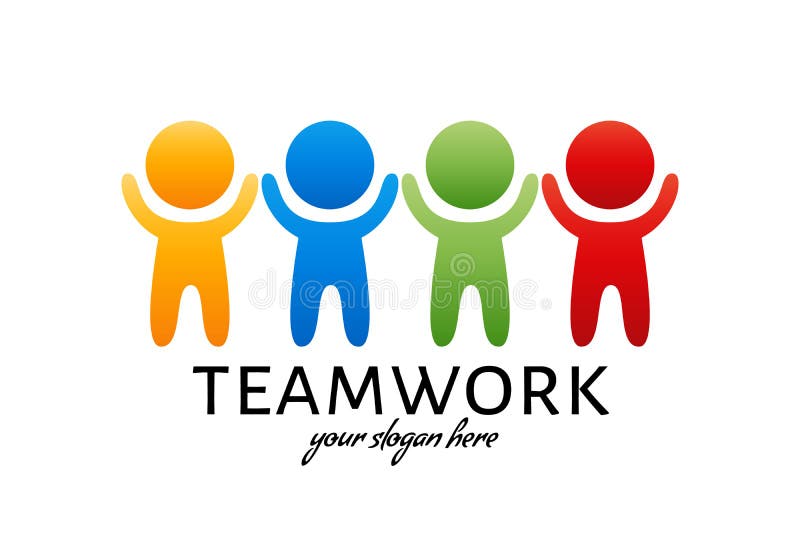 Teamwork Colorful Logo. Bright Design Element. Vector Illustration ...