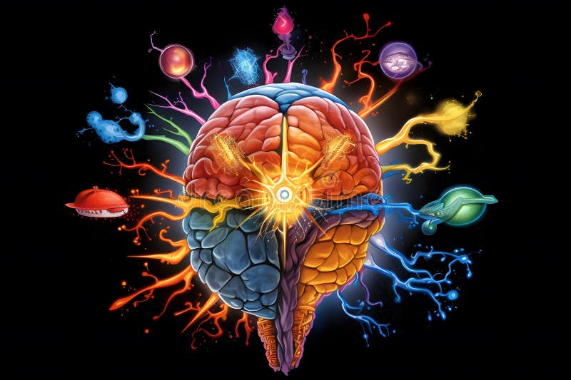 Creative Colourful Brain Art Abstract Ai Generated Art Stock ...