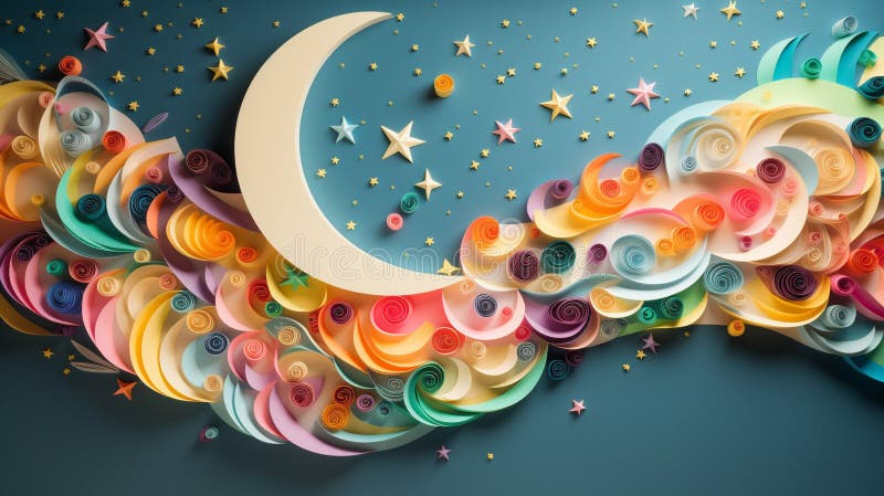 Creative and Colourful Paper Art Stock Illustration - Illustration of ...