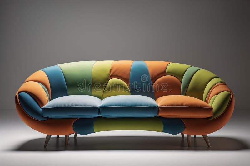 A Creative, Colourful, and Stylish Sofa in the Interior, AI Generated ...