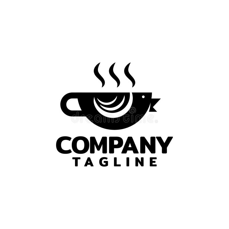 Creative Combination from Cup and Bird. Cafe Logo Vector Template Stock ...