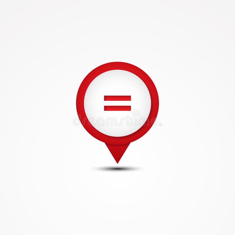 Creative Combination Not Equal Mathematics Symbol and Map Pointer Stock ...