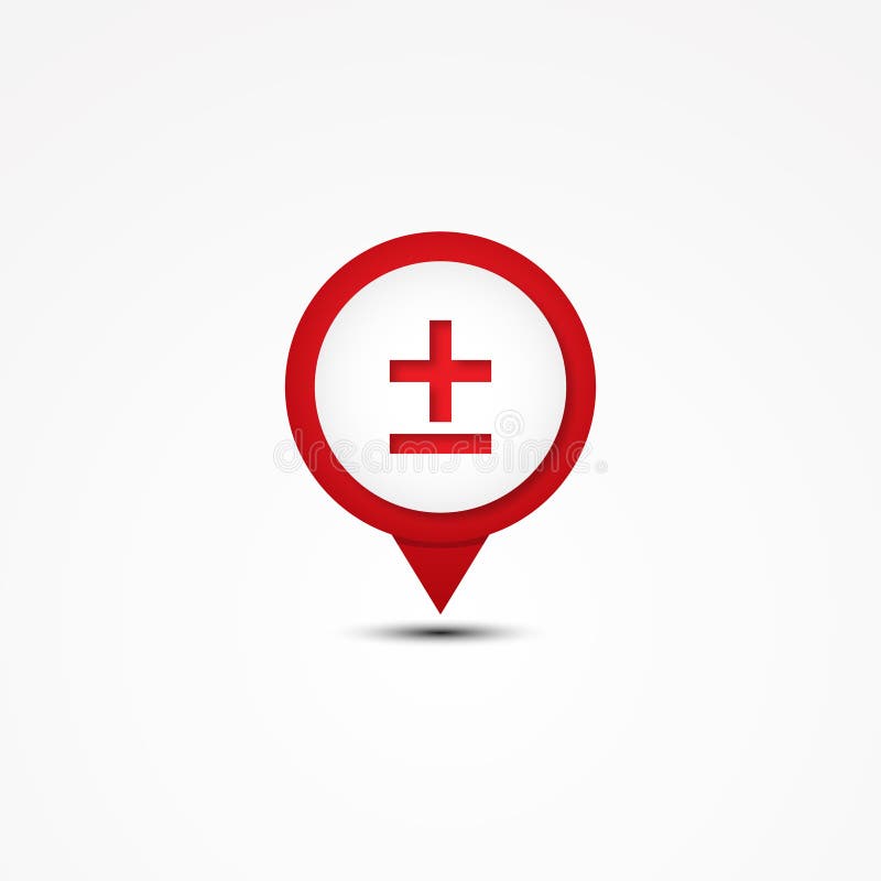 Creative Combination Plus or Minus Mathematics Symbol and Map Pointer ...