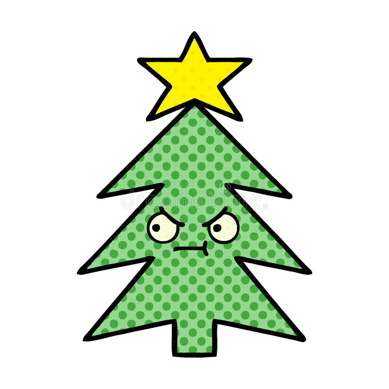 A Creative Comic Book Style Cartoon Christmas Tree Stock Vector ...