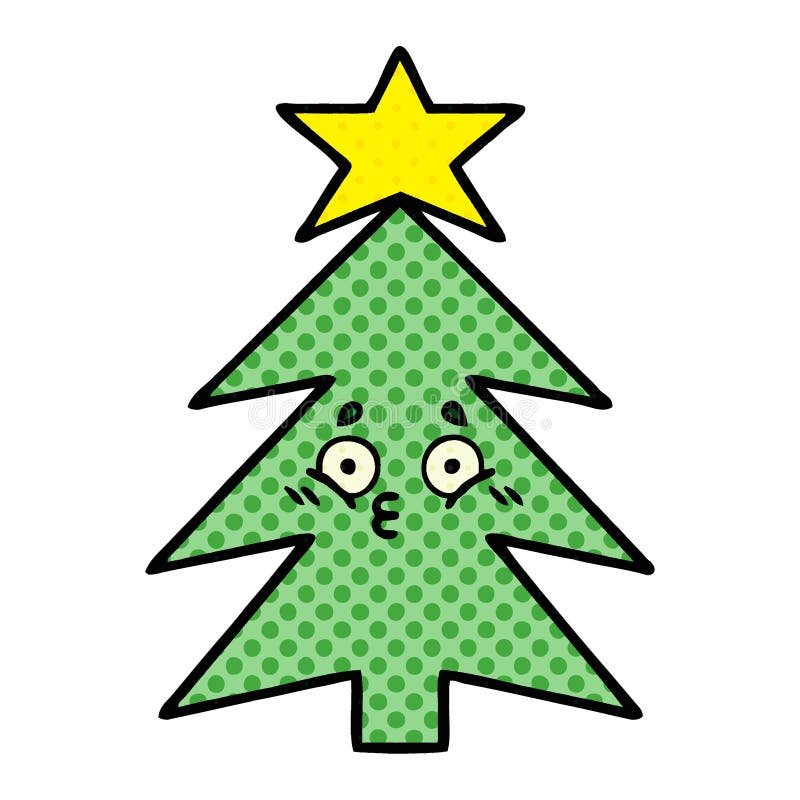 A Creative Comic Book Style Cartoon Christmas Tree Stock Vector ...