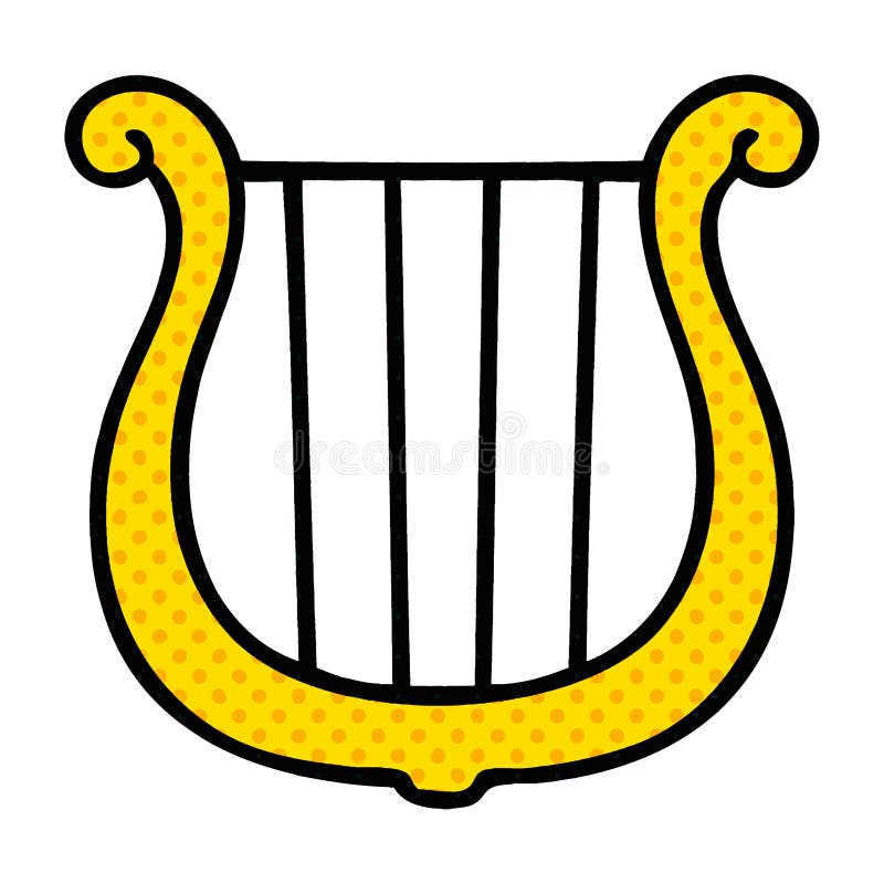 A Creative Comic Book Style Cartoon Golden Harp Stock Vector ...