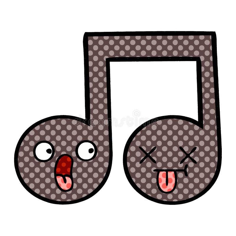A Creative Comic Book Style Cartoon Musical Note Stock Vector ...