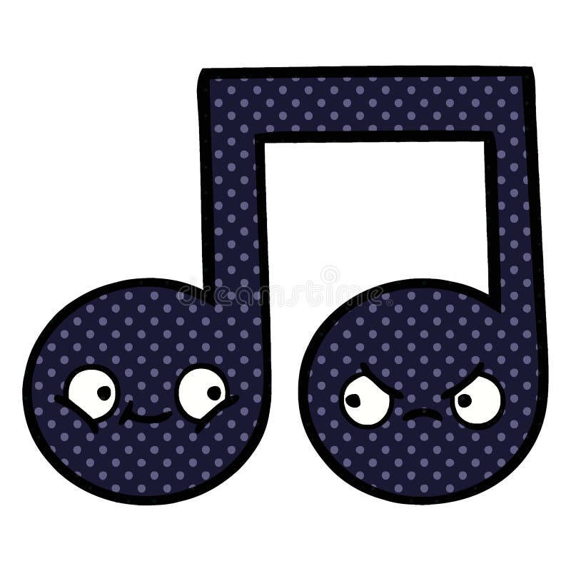 A Creative Comic Book Style Cartoon Musical Note Stock Vector ...