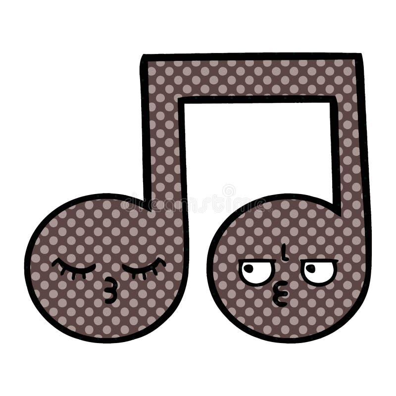 A Creative Comic Book Style Cartoon Musical Note Stock Vector ...