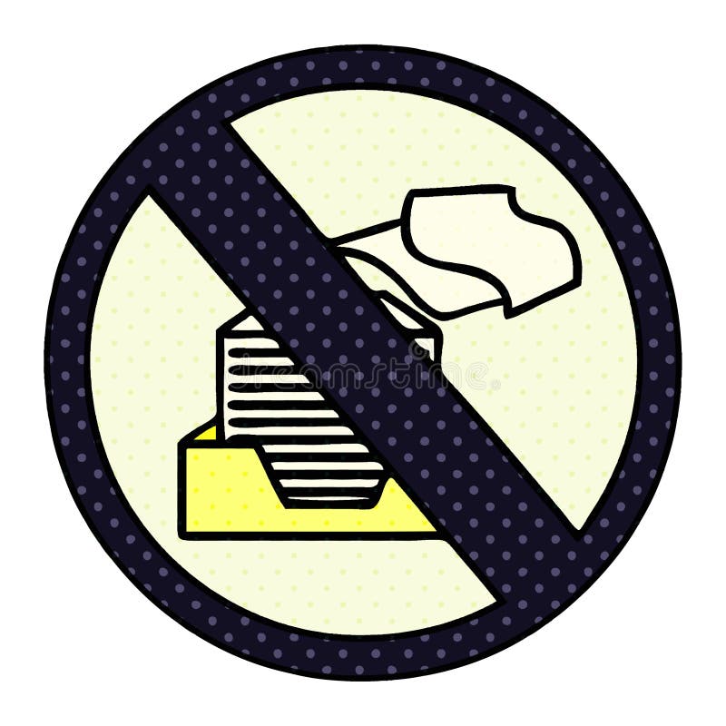 A Creative Comic Book Style Cartoon Paper Ban Sign Stock Vector ...