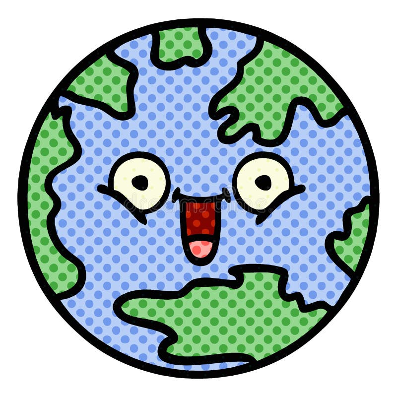 A Creative Comic Book Style Cartoon Planet Earth Stock Vector ...