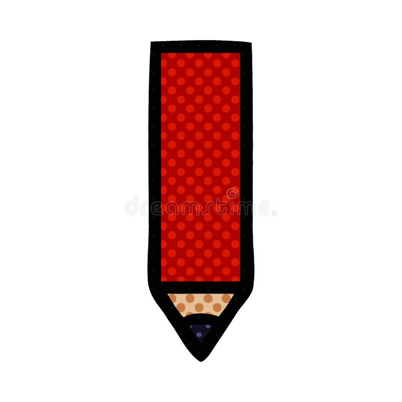 A Creative Comic Book Style Cartoon Red Pencil Stock Vector ...