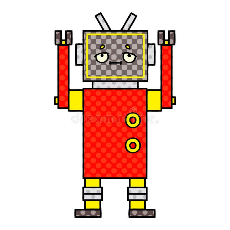 A Creative Comic Book Style Cartoon Robot Stock Vector - Illustration ...