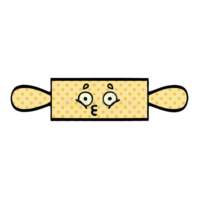 A Creative Comic Book Style Cartoon Rolling Pin Stock Vector ...
