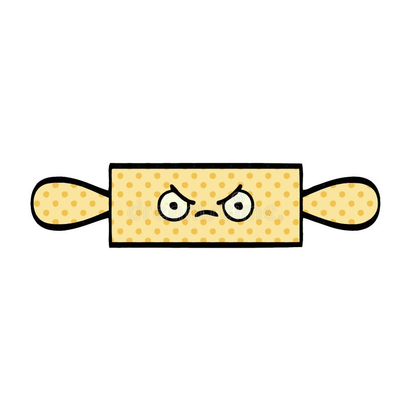 A Creative Comic Book Style Cartoon Rolling Pin Stock Vector ...